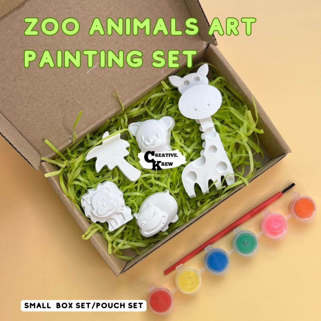ZOO ANIMALS SET 2 PLASTER PAINTING SET AND PARTY GIVEAWAYS GIFTS WITH ...