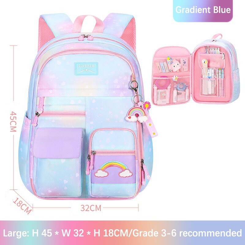 NEW Side Door Rainbow School Bag For kids Girl Waterproof Girls School ...