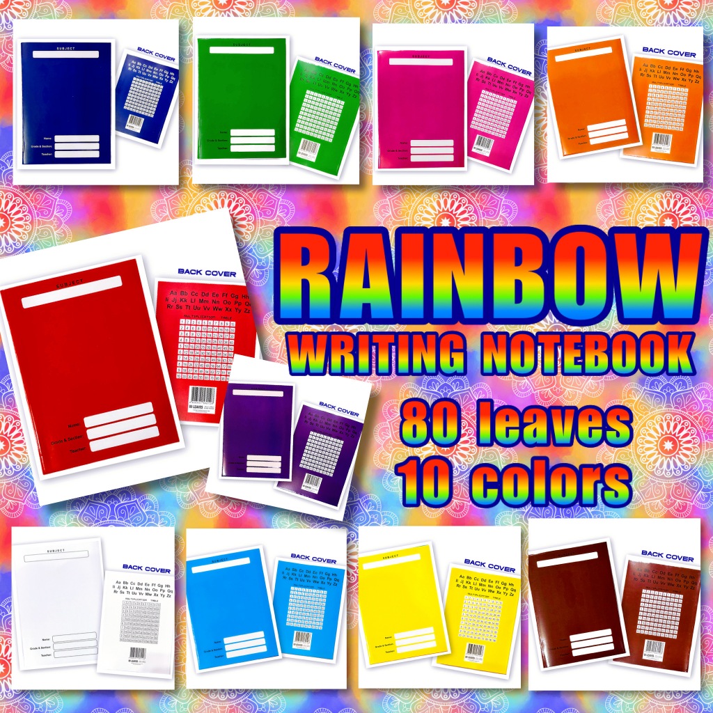 WRITING AND COMPOSITION NOTEBOOK 80 LEAVES 10 PIECES 10 COLORS | Shopee ...