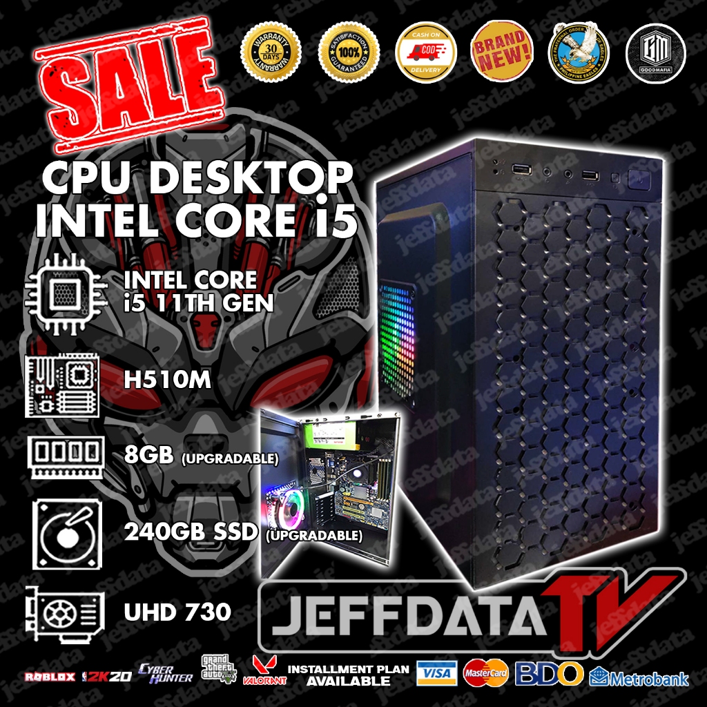 INTEL CORE i5 11TH GEN H510M 8GB 240GB SSD UHD 730 (jeffdata pc) | Shopee Philippines