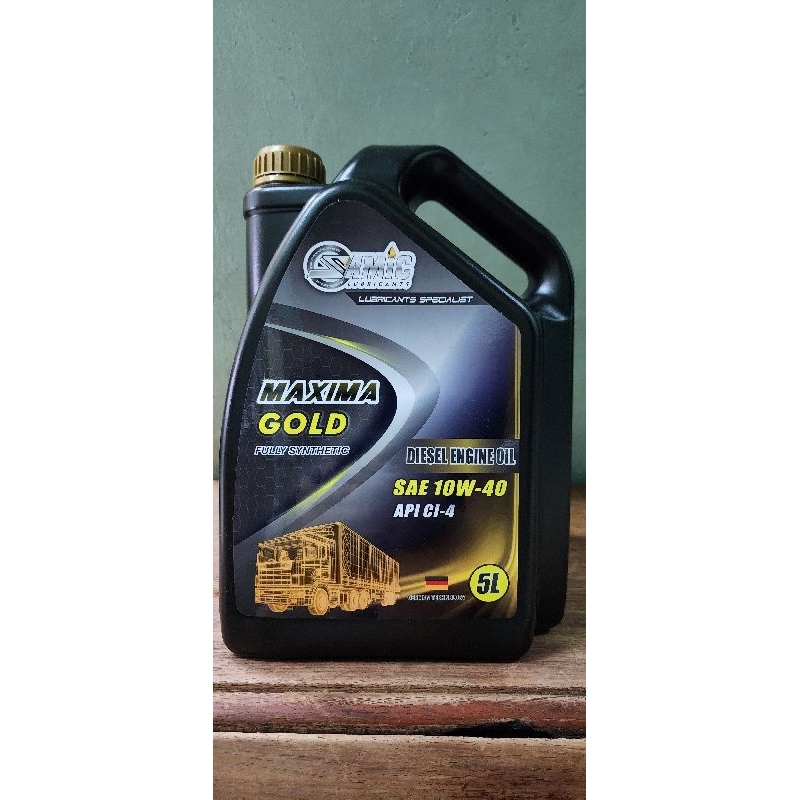 Samic Maxima Gold Fully Synthetic 10W40 API CI-4 5 liter | Shopee ...