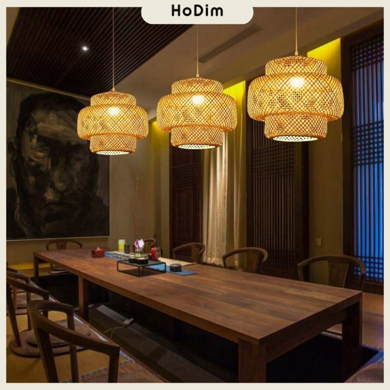 Weaving Light Pendant Light Creative Bamboo Woven Retro Style ...