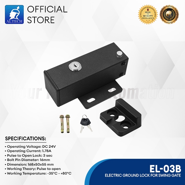 Automatic Electric Ground Lock for Swing Gates EL-03B | Shopee Philippines