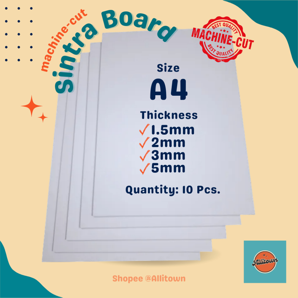 A4 Class A Sintra Board 5mm 3mm 2mm 1.5mm-MACHINE CUT | Shopee Philippines