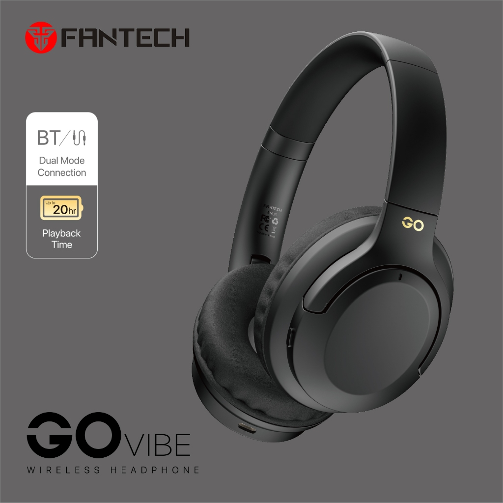 Fantech WH05 Go Vibe Wireless Headphones with Long Lasting Battery Life ...