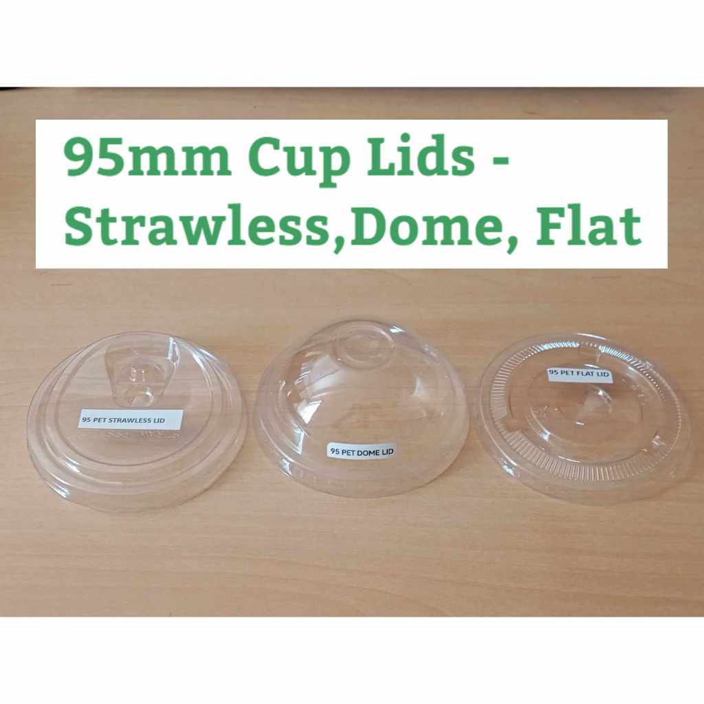 (100pcs) PET (95mm) FLAT / DOME / STRAWLESS Lids | Shopee Philippines