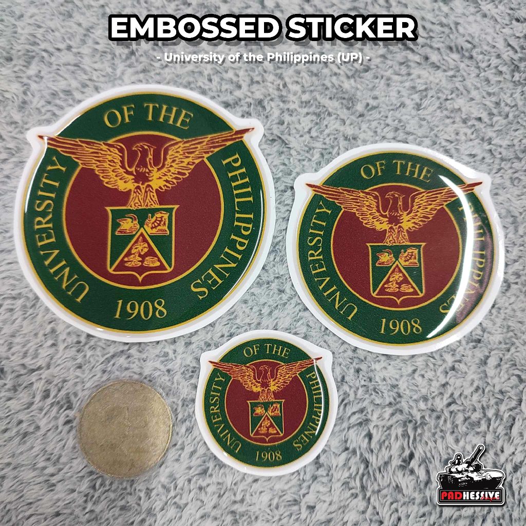 UP University of the Philippines EMBOSSED STICKER PADHESSIVE | Shopee ...