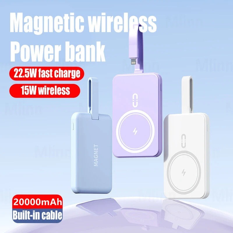 Wireless Power Bank 20000mAh PD20W Portable Magnetic Wireless Fast ...