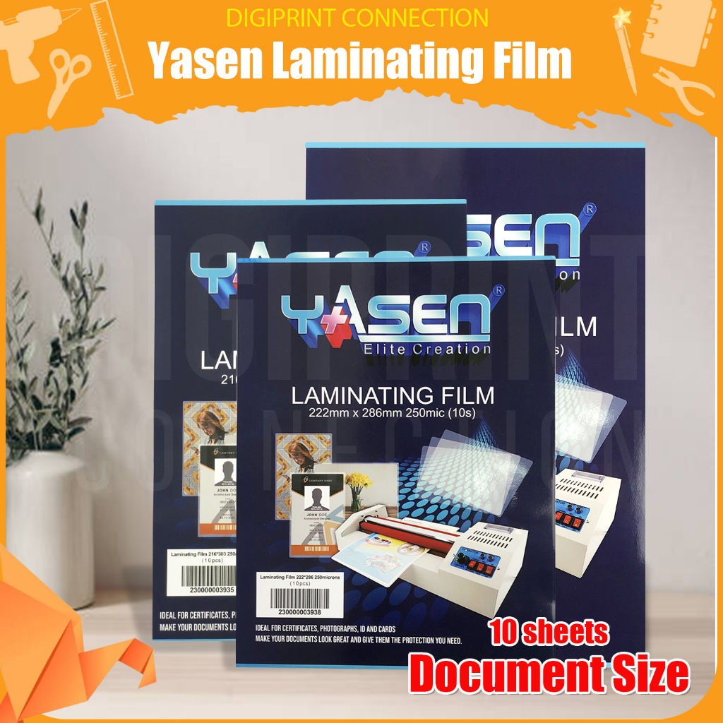 10sheets Yasen Laminating Film Document Size (A4 / Short / Long)ize 125 ...