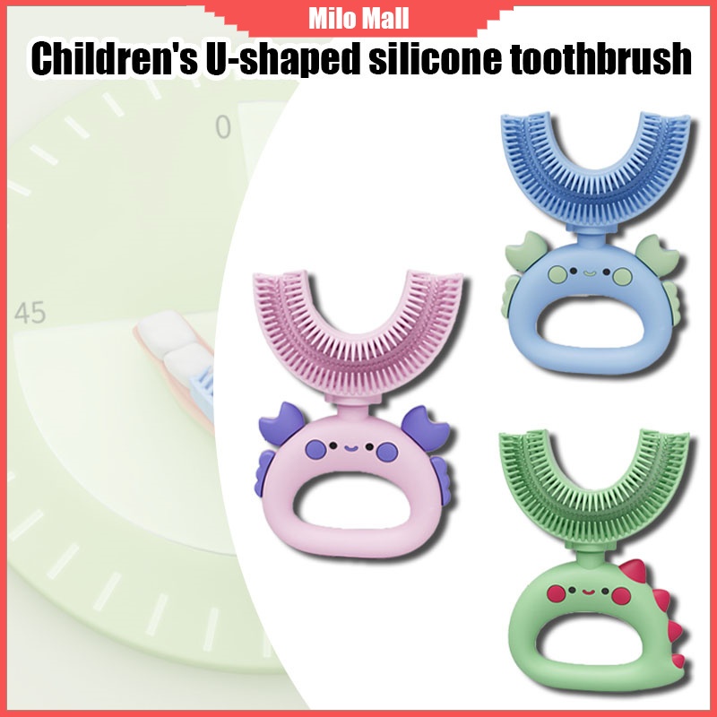 U-Shaped Toothbrush Kids Silicone Toothbrush All Around Cleaning ...