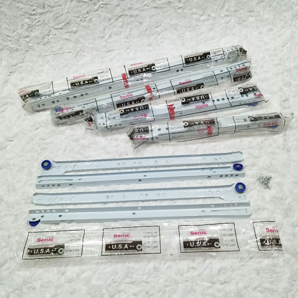 SENIC USA Heavy Duty Drawer Slide Guide Roller Type White #14 #16 #18 ...