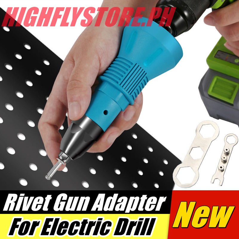 Rivet Gun Adapter for Electric Drill, Cordless Riveting Tool Kit ...