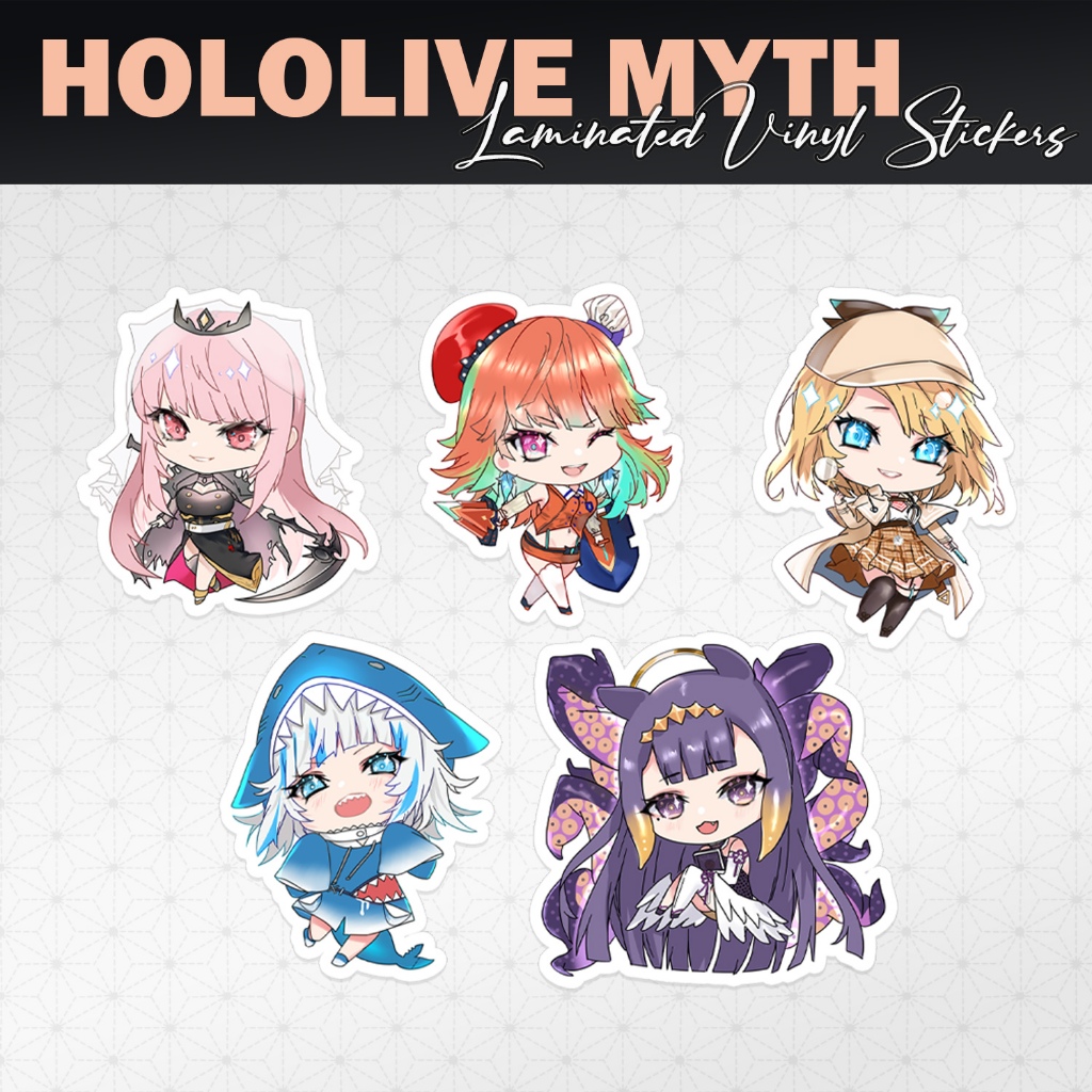 Waterproof VINYL STICKER — Hololive EN "MYTH" Waterproof Sticker ...