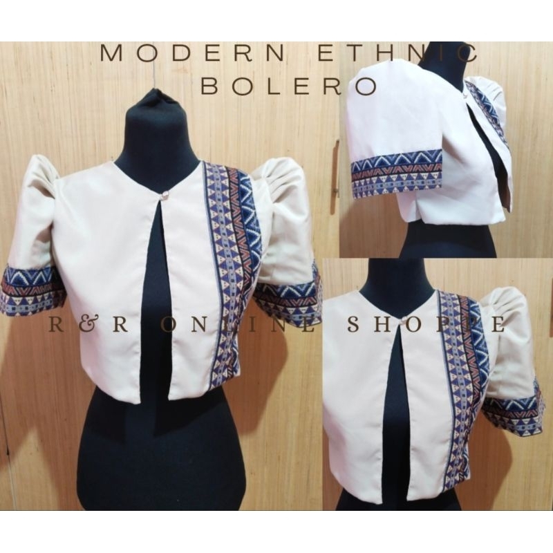 Filipiñiana Ethnic Blazer/Modern Bolero with ethnic Fabric | Shopee ...