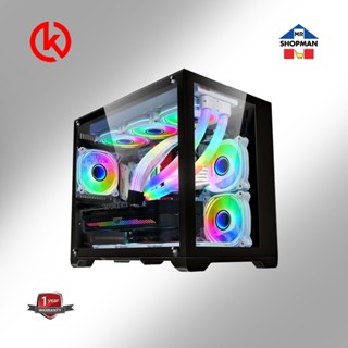 Keytech Robin Mini MATX Dual Chamber PC Case Tempered Glass Chassis ...