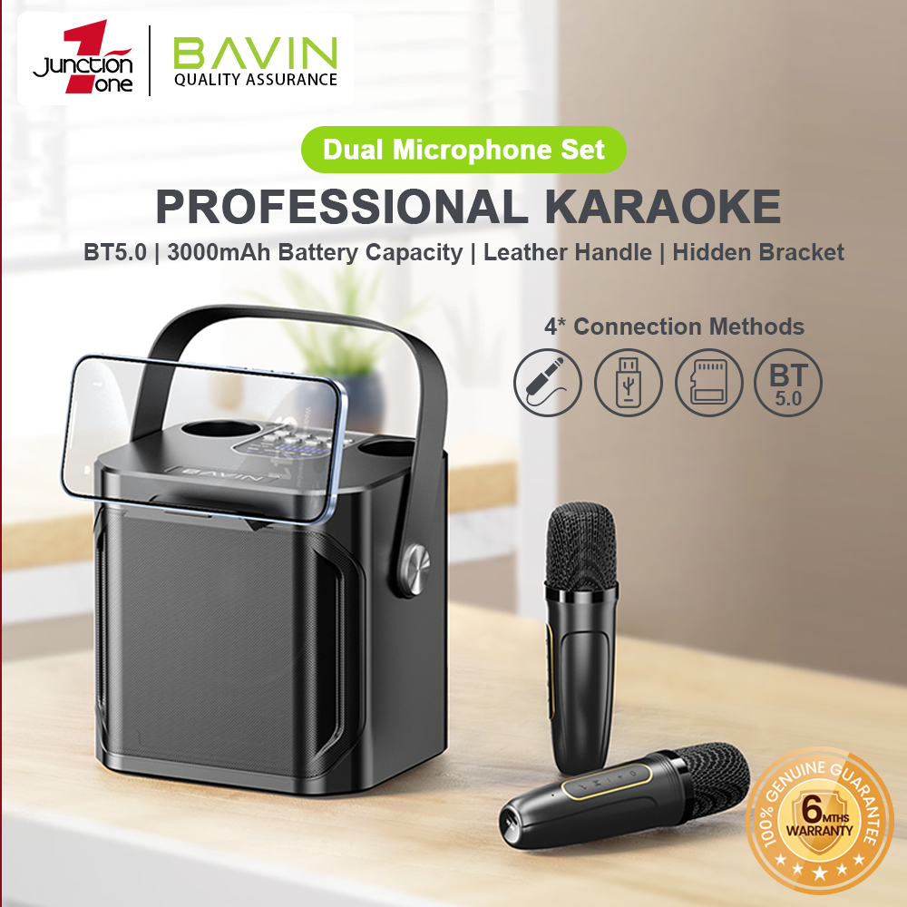 BAVIN BM20 Bluetooth 5.0V Professional Karaoke Portable Speaker Dual ...