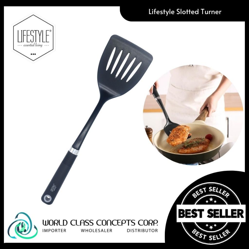 Lifestyle Nylon Slotted Turner Kitchen Utensils Heat Resistance Multi ...