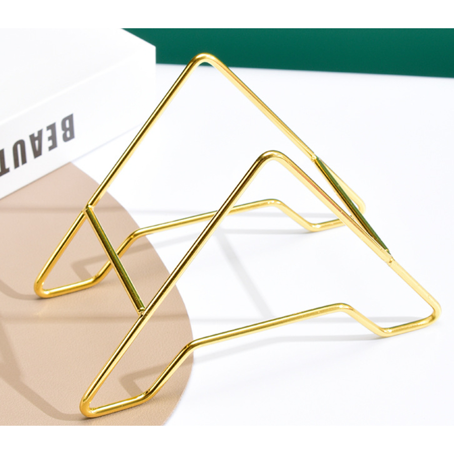 M&A 1pc Metal Frame Bowl and Plate Holder Stand Geometric Design Wire ...