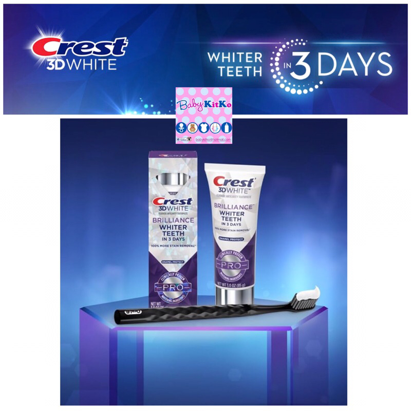 Crest 3D White Brilliance Toothpaste PRO charcoal | Shopee Philippines