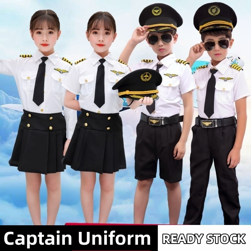 Captain Uniform For Kids Flight Attendant Career Guidance Costume For ...