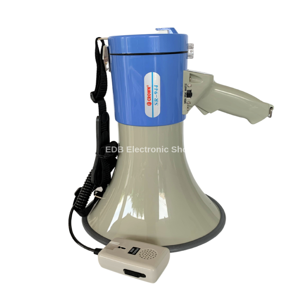 Crown SR-944 Megaphone with Siren and Whistle + Rechargeable Battery ...