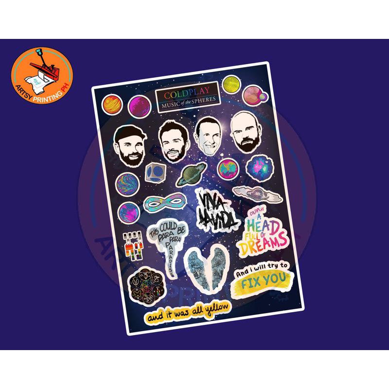 ARTSY -Coldplay sticker set | Shopee Philippines