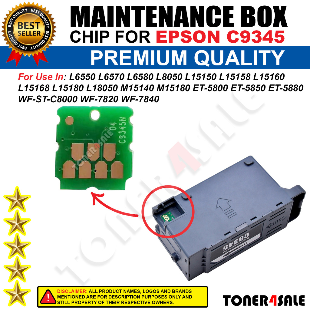 C9345 Maintenance Box Chip for Epson M15140 M15180 L15150 L15160 L15180 ...