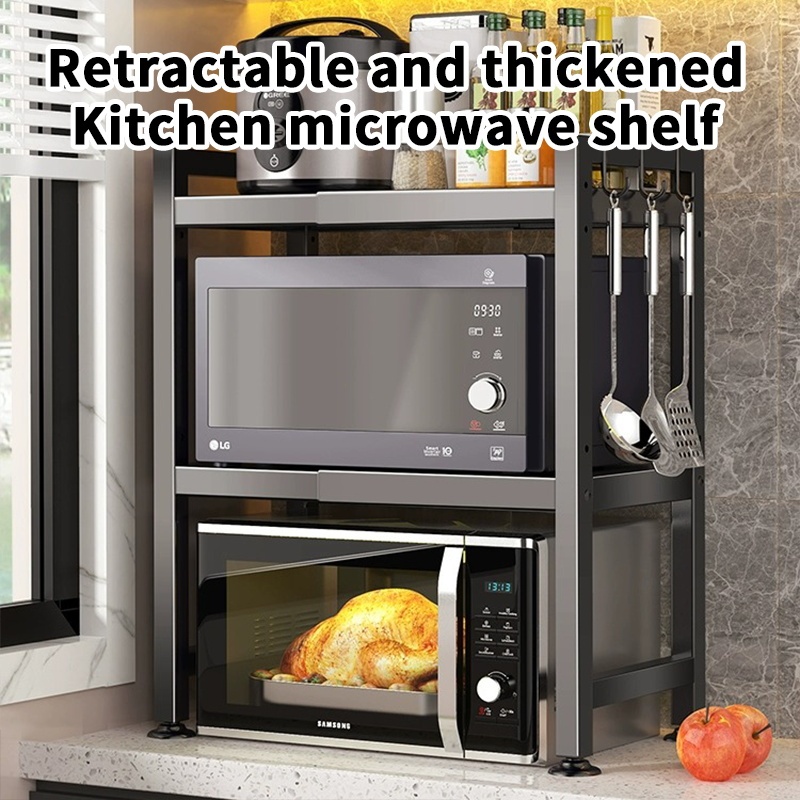 Foldable Microwave Oven Rack Free Installation Expandable Microwave ...