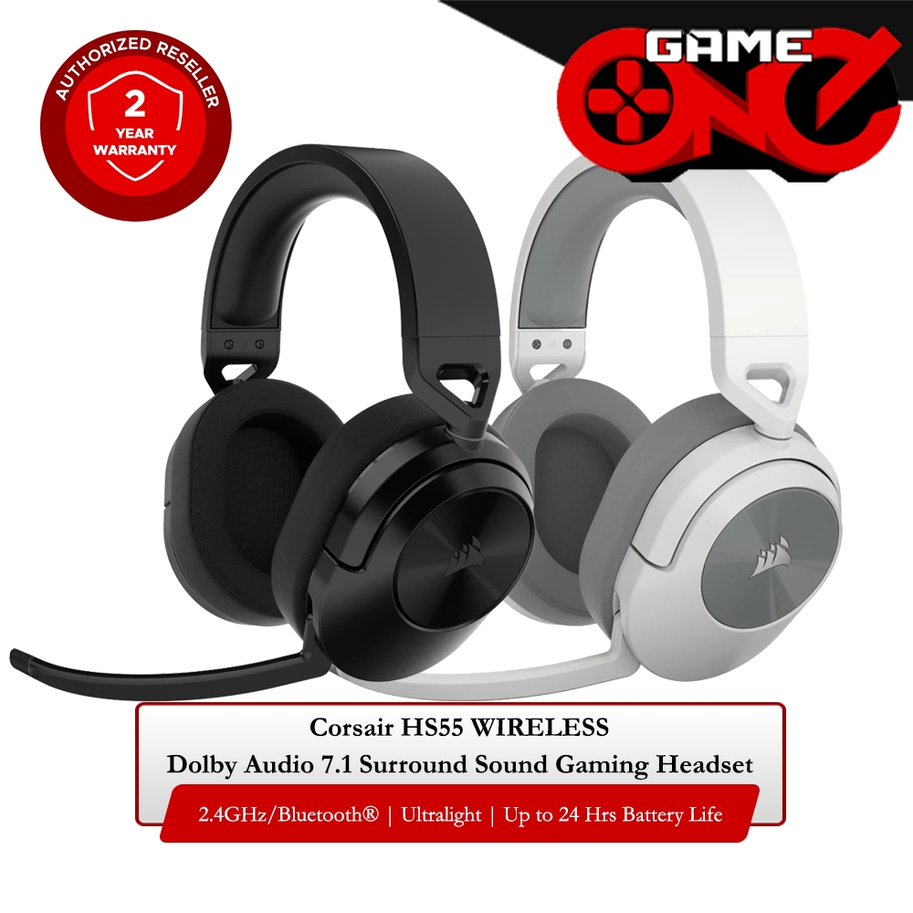 Corsair HS55 Wireless Ultralight Dolby Audio 7.1 Surround Sound Gaming ...