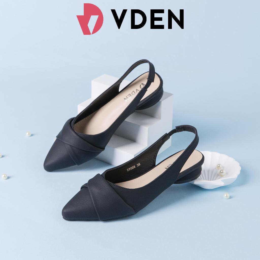 VDEN Pointed Mules Slingback Flat Shoes 22008 Pointed Toe Flat Heel (1 ...