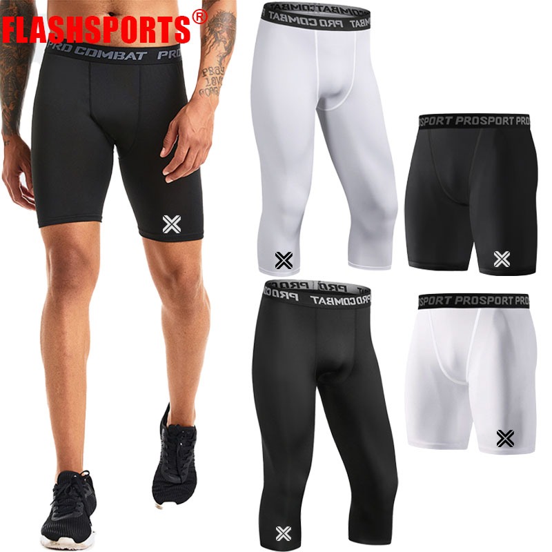 Sports 1/2 Cycling Compression Pants Leggings for Man Supporter ...