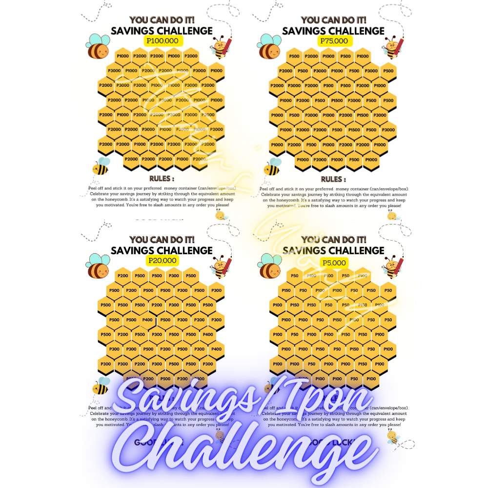Ipon Challenge Sticker / Savings Challenge / 52 Weeks Savings Challenge ...