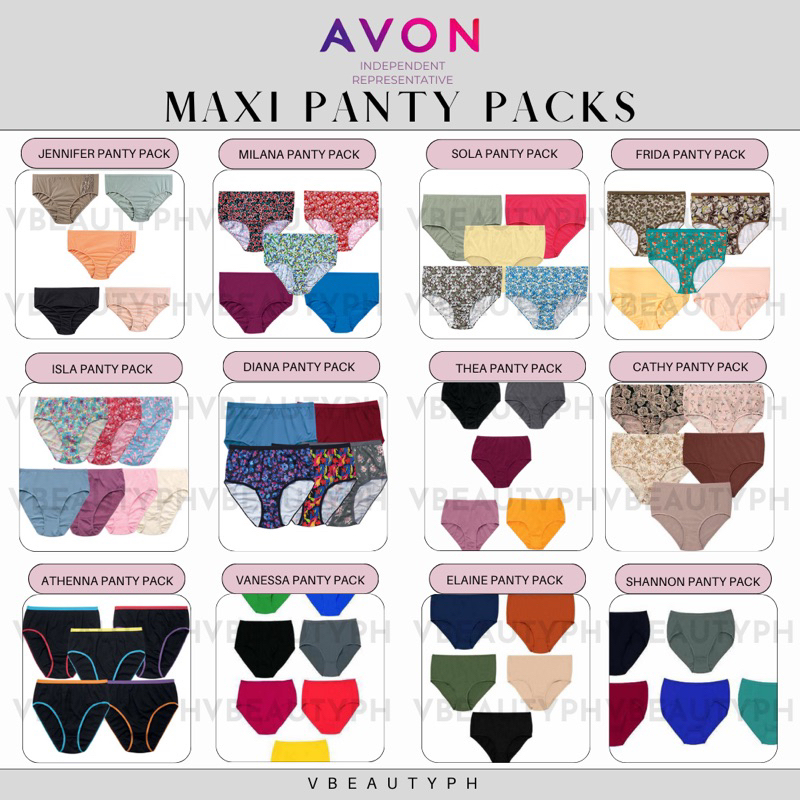 Bestseller! AVON Maxi Panty Pack CATHY THEA JENNIFER ISLA VANESSA ...