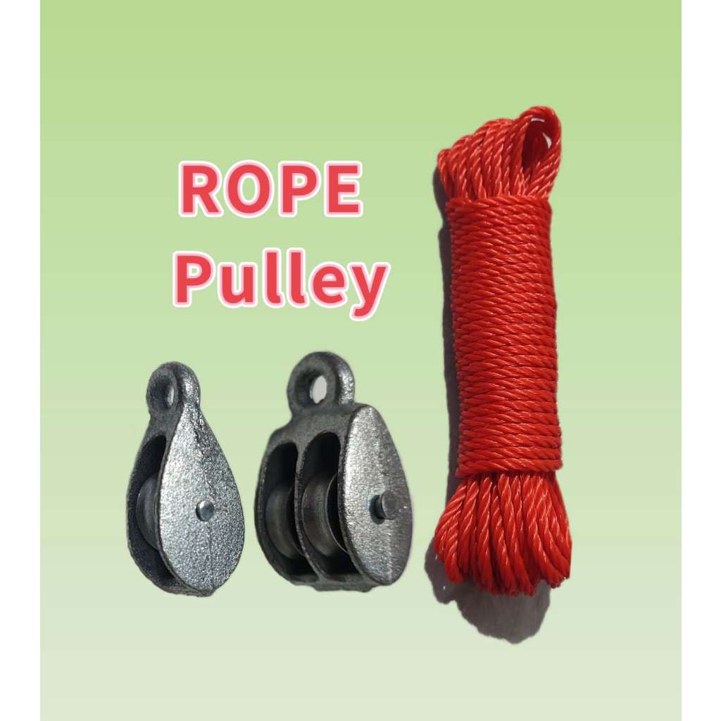Trapal Pulley with rope Lona Tolda double pulley single pulley | Shopee ...