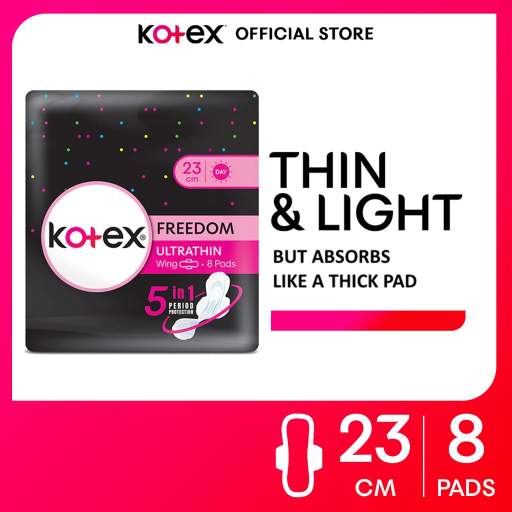 Kotex Freedom Ultrathin Sanitary Napkins 23cm - 8 Pads | Shopee Philippines