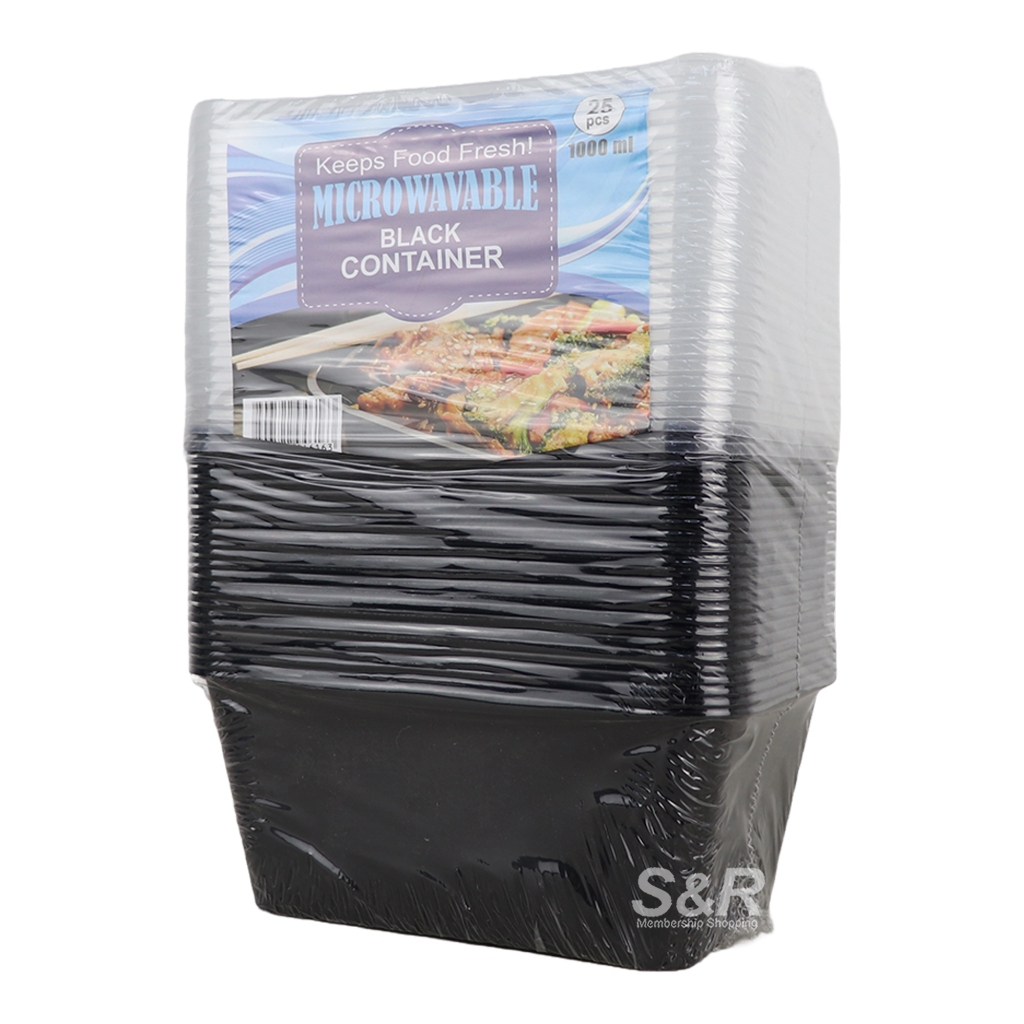 Carnival Microwavable Black Food Container 25pcs x 1L | Shopee Philippines