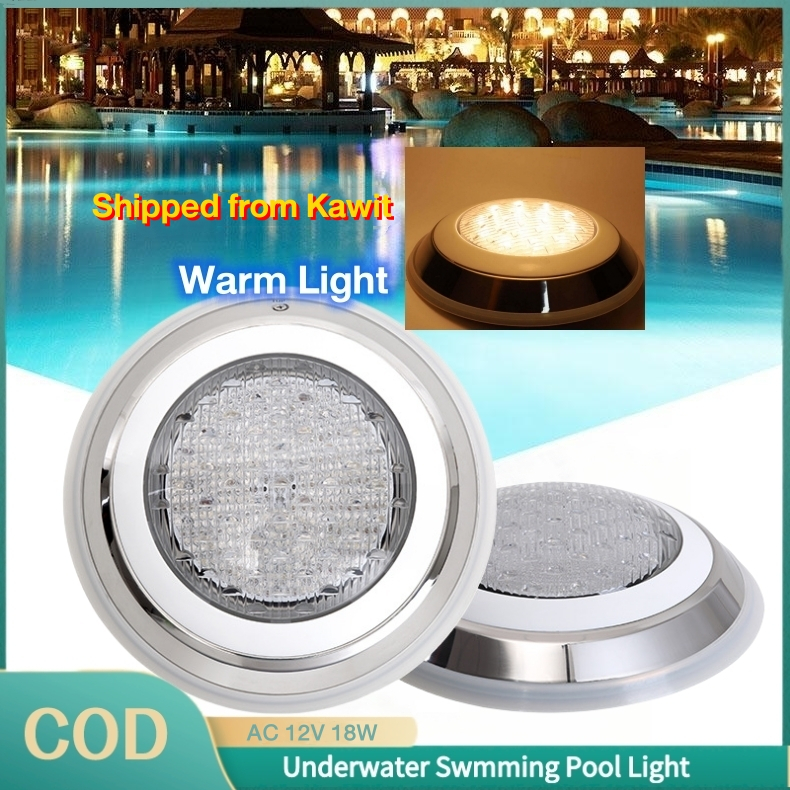 AC12V Warm light 9/12/18W LED pool light IP68 waterproof Underwater ...