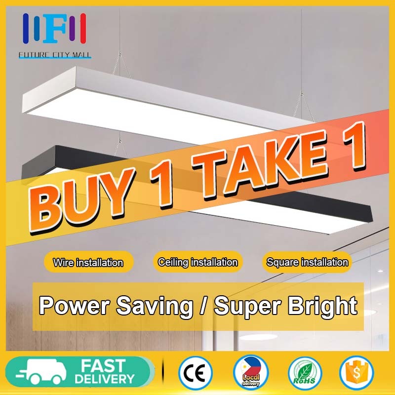 【BUY 1 TAKE 1】1.2M LED Linear Light Office Hanging Pendant Light Power ...