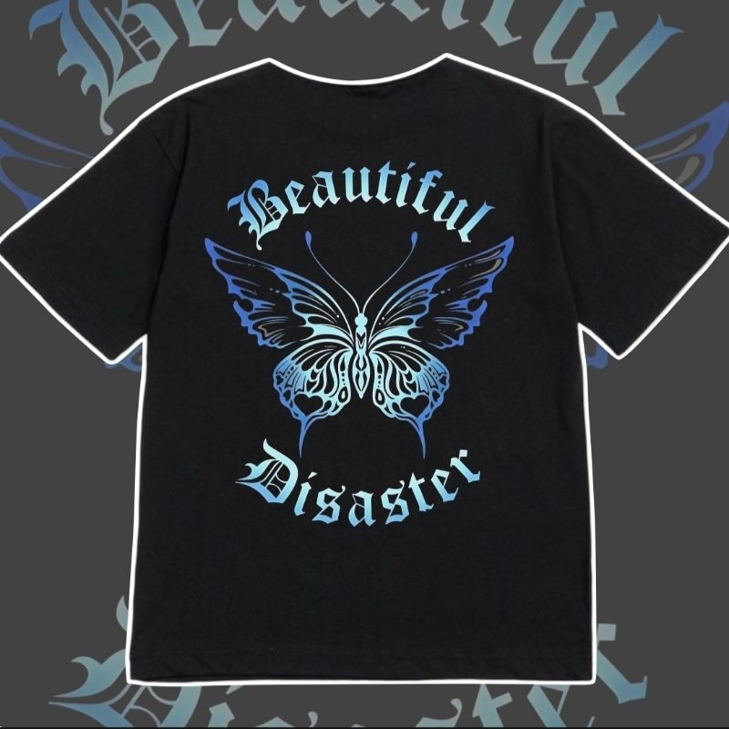 Beautiful disaster butterfly unisex big print aesthetic graphic tee ...