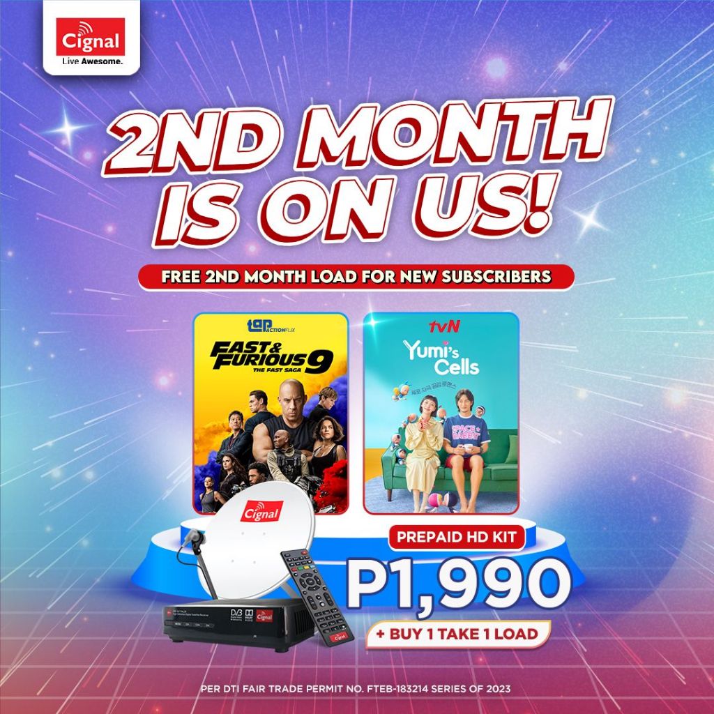 CIGNAL Prepaid HD Digital TV Box Receiver kit with FREE 2nd month load ...