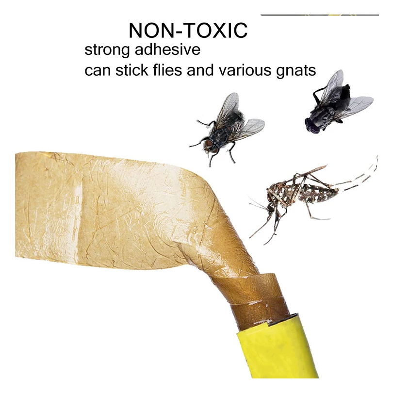 [DNC] 4 Rolls Sticky Fly Ribbon Strips Tape, Flies Trap Catcher, Gnat ...