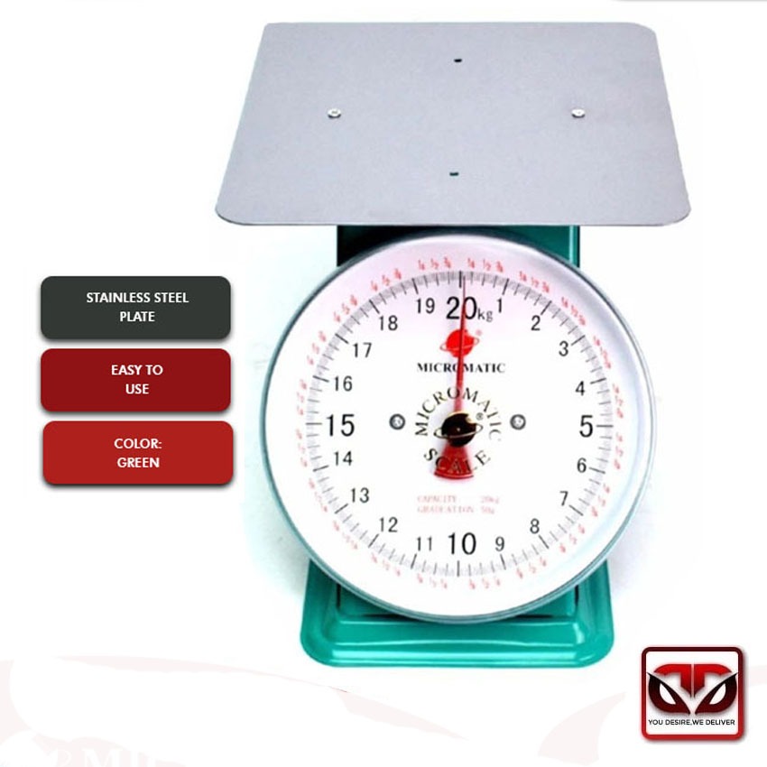 Micromatic MDS-20SP Stainless Steel Plate Dial Kitchen Scale (20kg Capacity) | Shopee Philippines