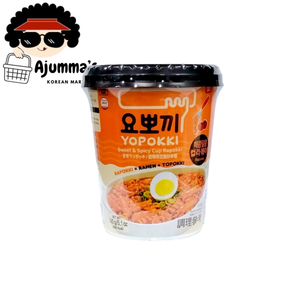 Yopokki Rice Cake and Ramen Rapokki/Rabokki Cup - 145g - Sweet,Hot,Cheese,Jjajang,Curry,Kimchi ...