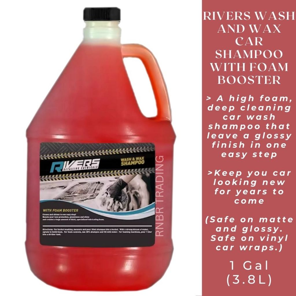 Rivers Wash and Wax Car Shampoo with Foam Booster 1 Gallon | Shopee ...