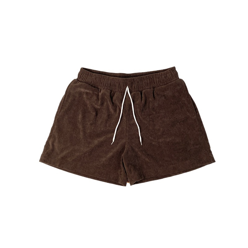 Men’s Corduroy Shorts Wide-Fit Cut — Wood | Shopee Philippines