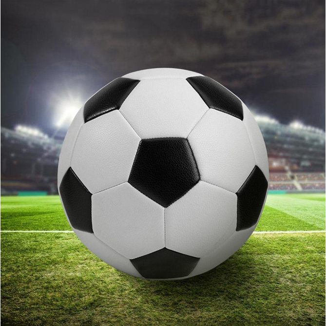 Size 5 standard football match ball, black and white basic football ...
