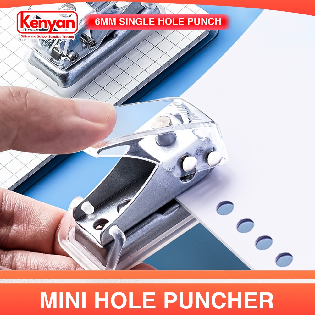 KW-TRIO Mini Hole Puncher 6mm Circle Metal Single Hand Held Hole Punch ...