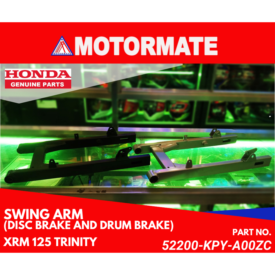 Swing Arm Assembly Black/Silver (Disc Brake & Drum Brake) XRM 125 Honda ...