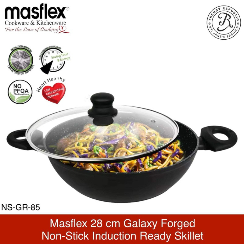 Masflex Original 28 cm Galaxy Forged Skillet Non Stick Induction with ...
