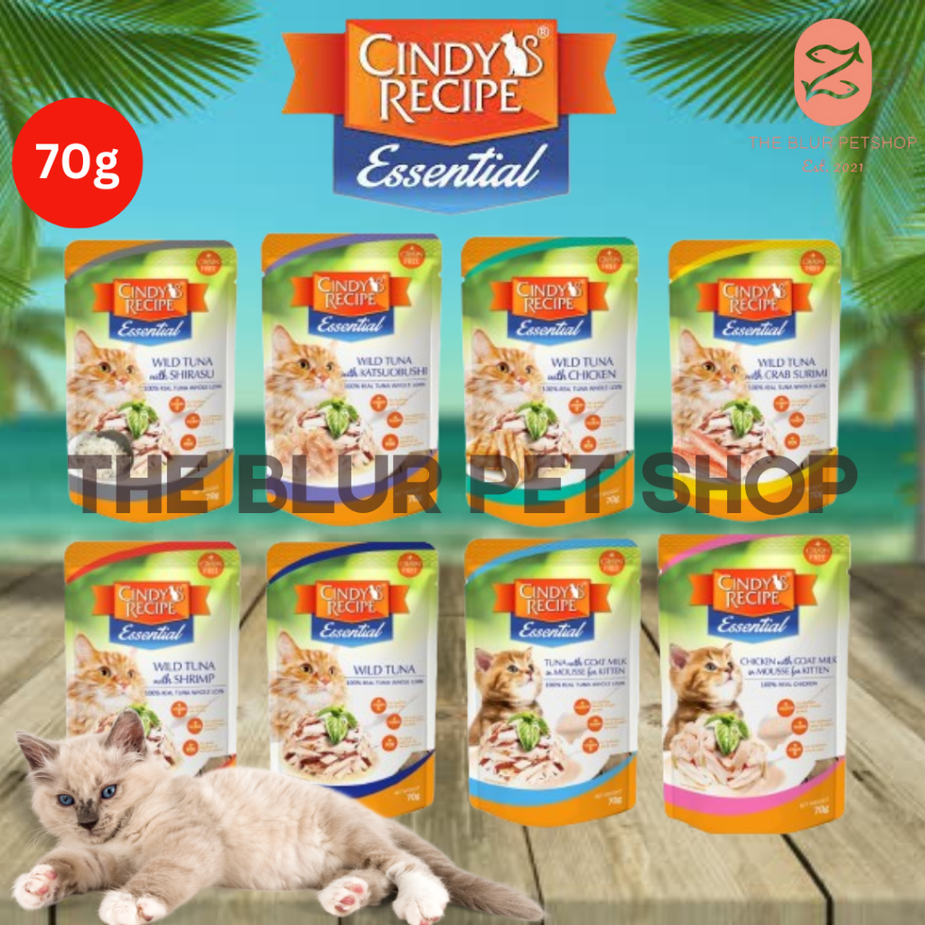 All Stages 70g Cindy’s Recipe Essential Cat Wet Pouch Food Adult Kitten ...
